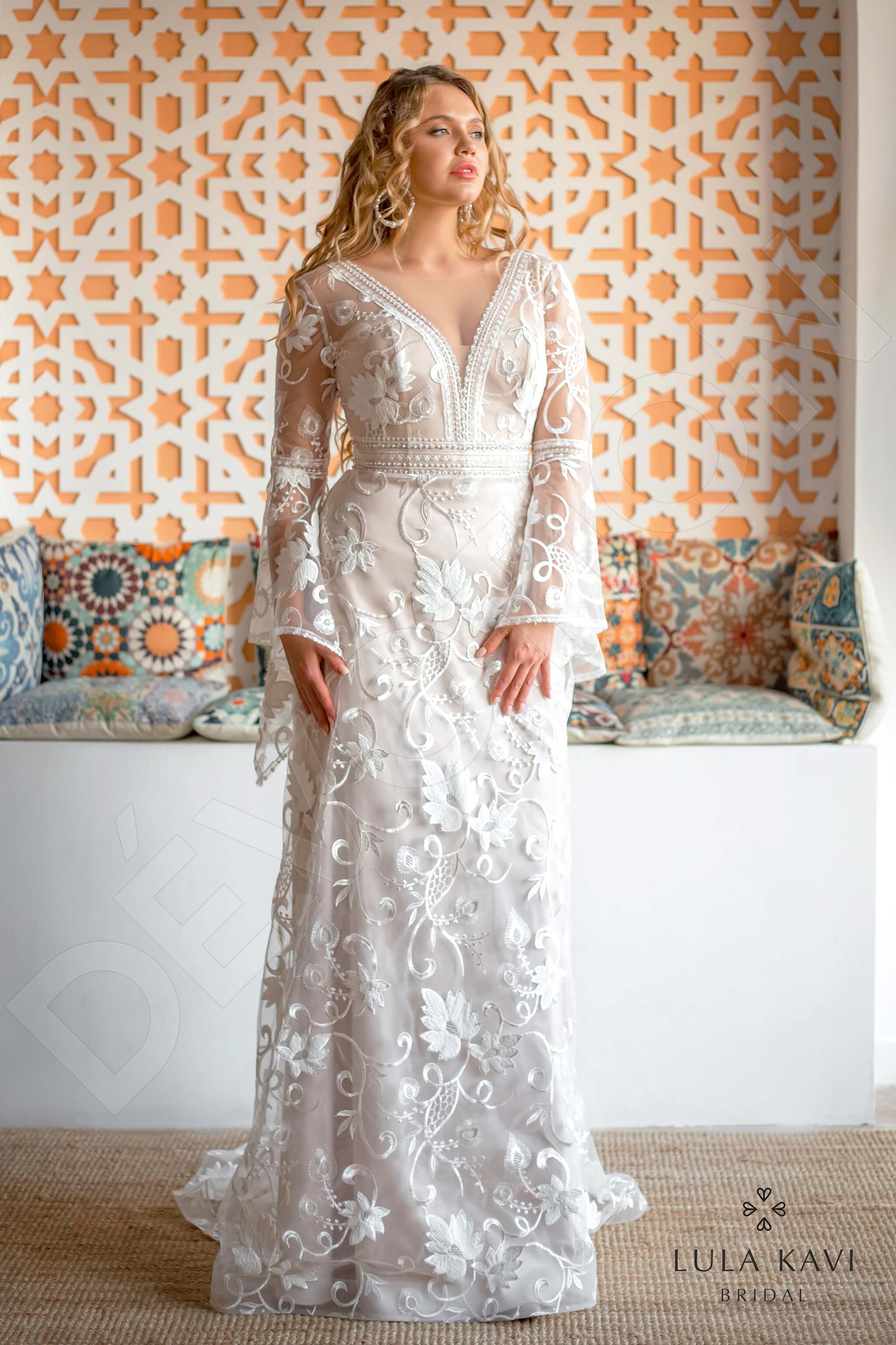 Bagheera Trumpet/Mermaid V-neck Milk Wedding dress